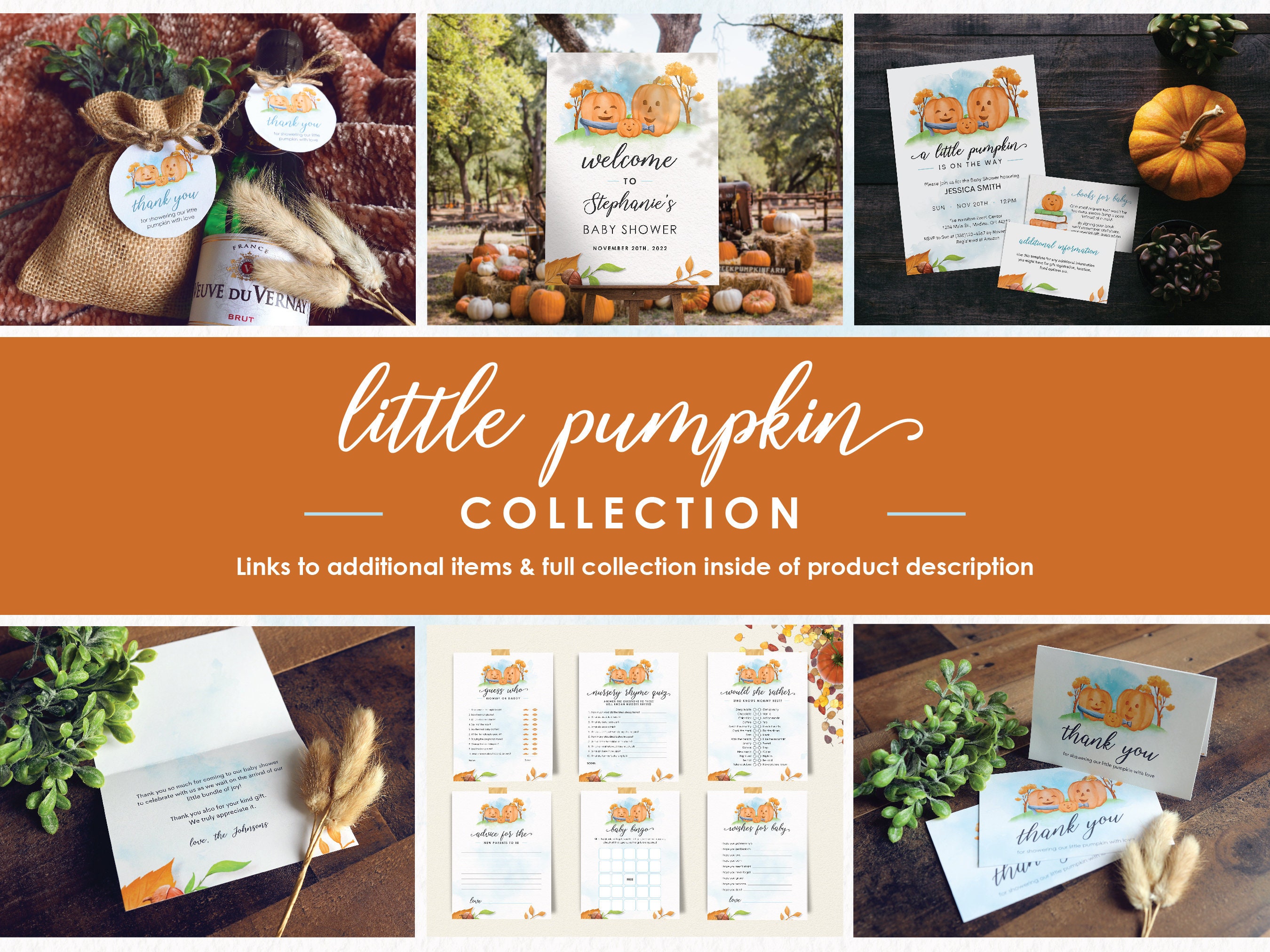 Little Pumpkin Baby Shower Games, Instant Download, Fall Baby Shower ...