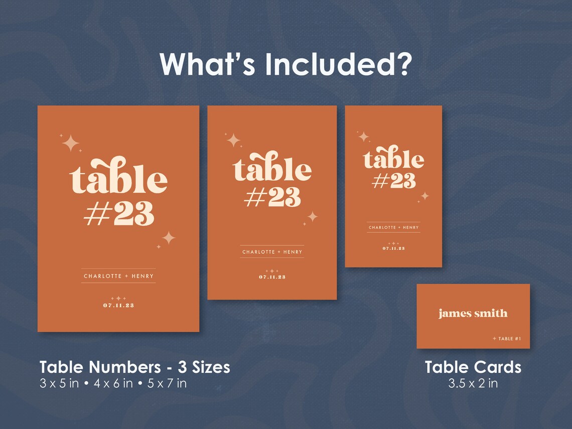 Retro Table Number Bundle, Wedding Table Number, Wedding Place Cards ...