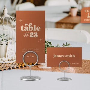Retro Table Number Bundle, Wedding Table Number, Wedding Place Cards ...