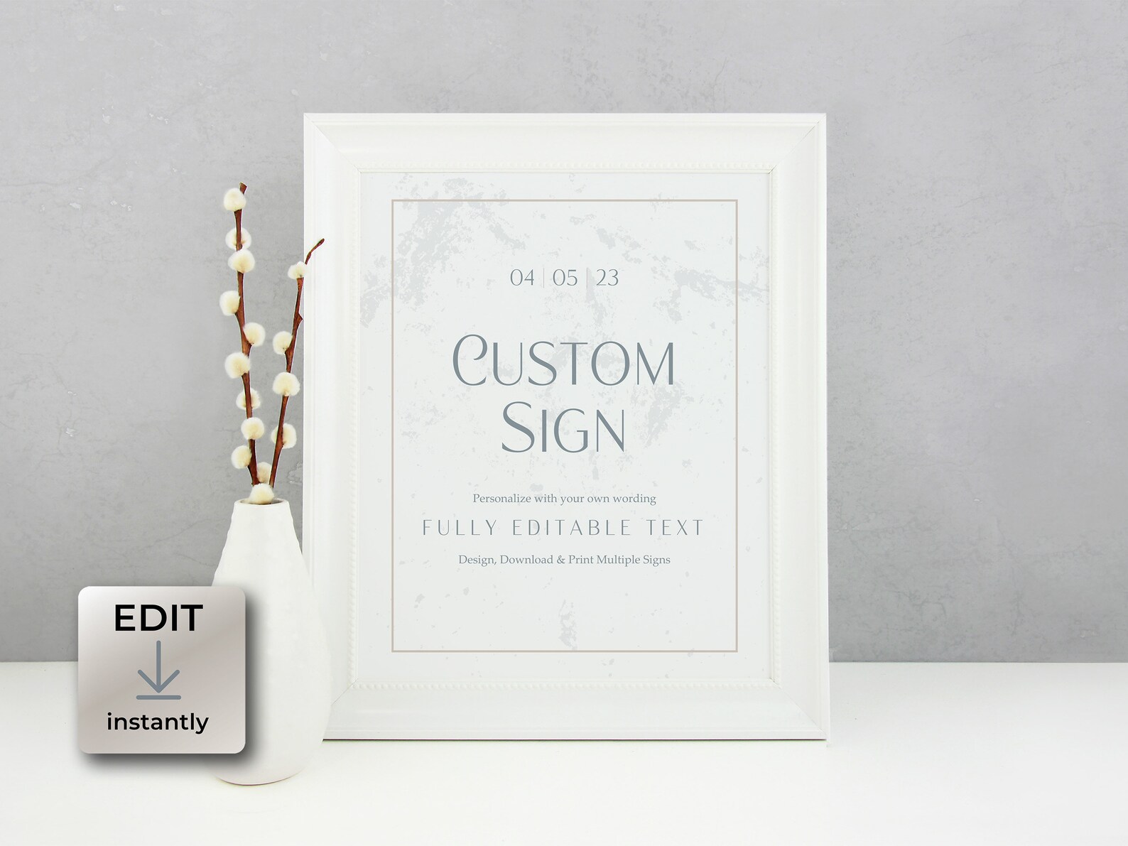 White Custom Sign Template, Wedding Custom Sign, Elegant Wedding Sign ...