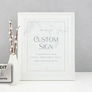 White Custom Sign Template, Wedding Custom Sign, Elegant Wedding Sign ...