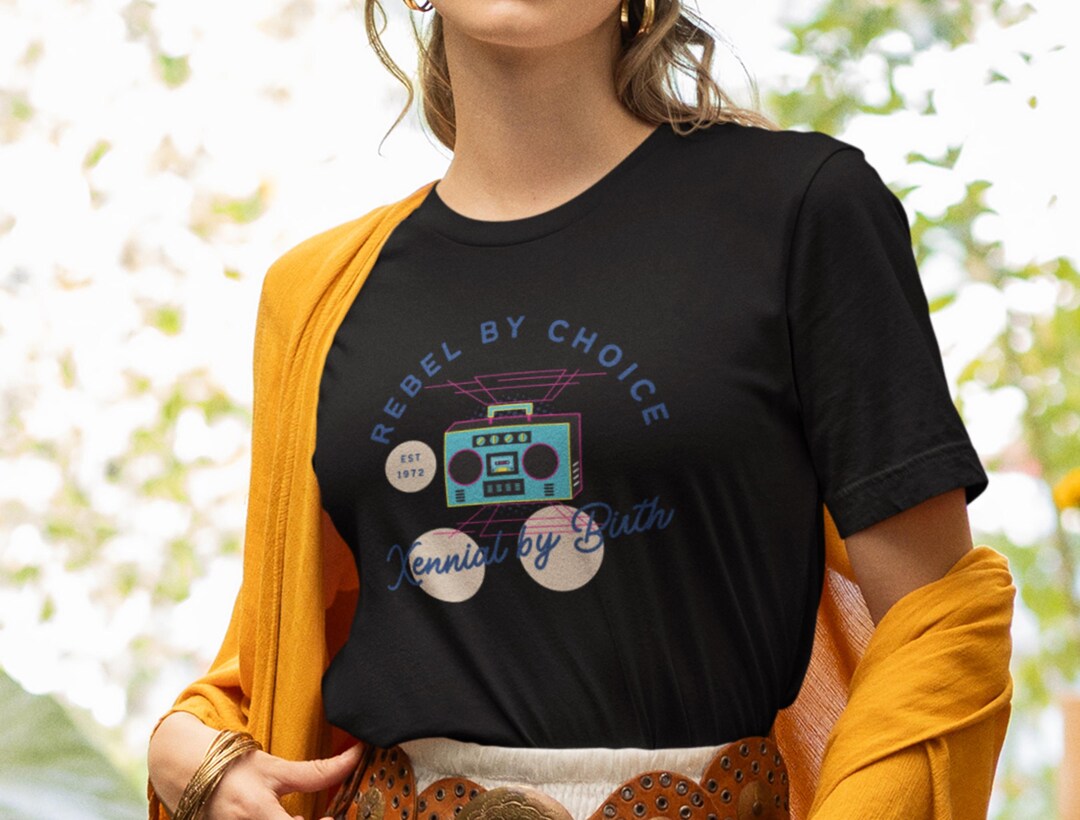 Vintage Boombox Rebel by Choice Xennial by Birth T-shirt Gift for Mom ...