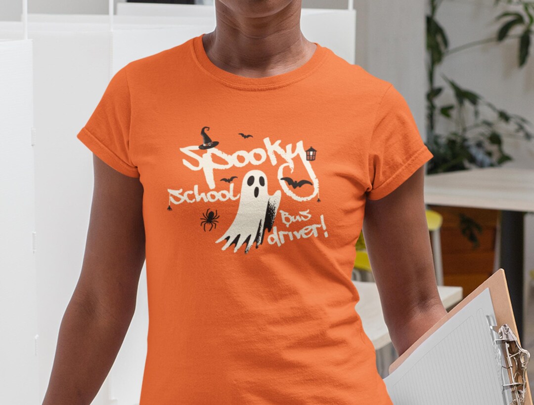 Spooky School Bus Driver Halloween T-shirt Gift for School Bus Driver ...
