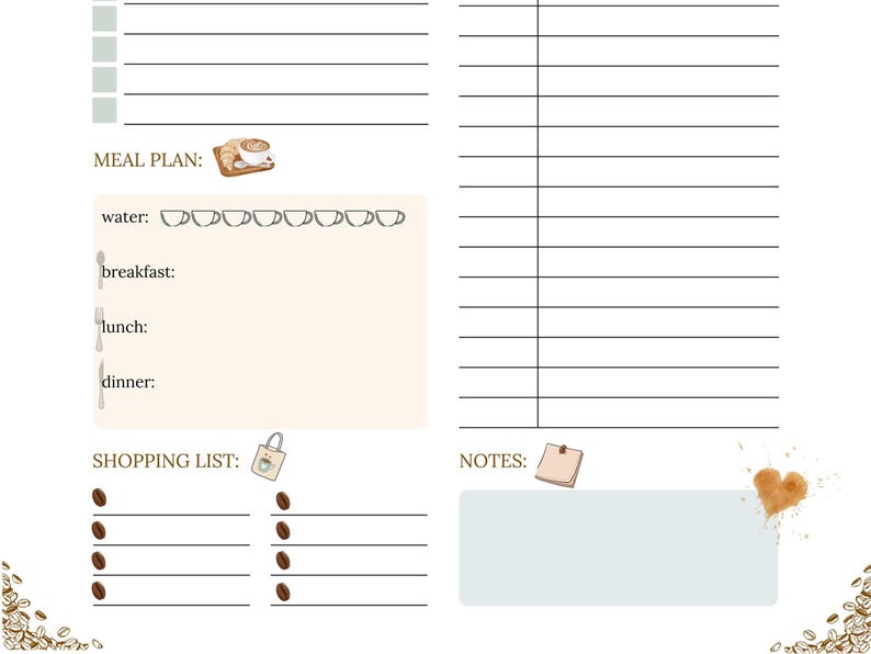 Coffee Themed Daily Planner: Cozy Printable To-do List (PDF Download ...