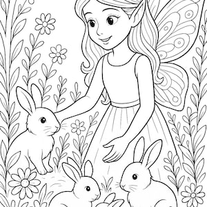 Enchanted Forest Fairy Coloring Book • 10 Printable A4 Line-art Pages ...