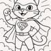 Super Cat Superhero Coloring Pages – Instant Printable Kids Coloring ...
