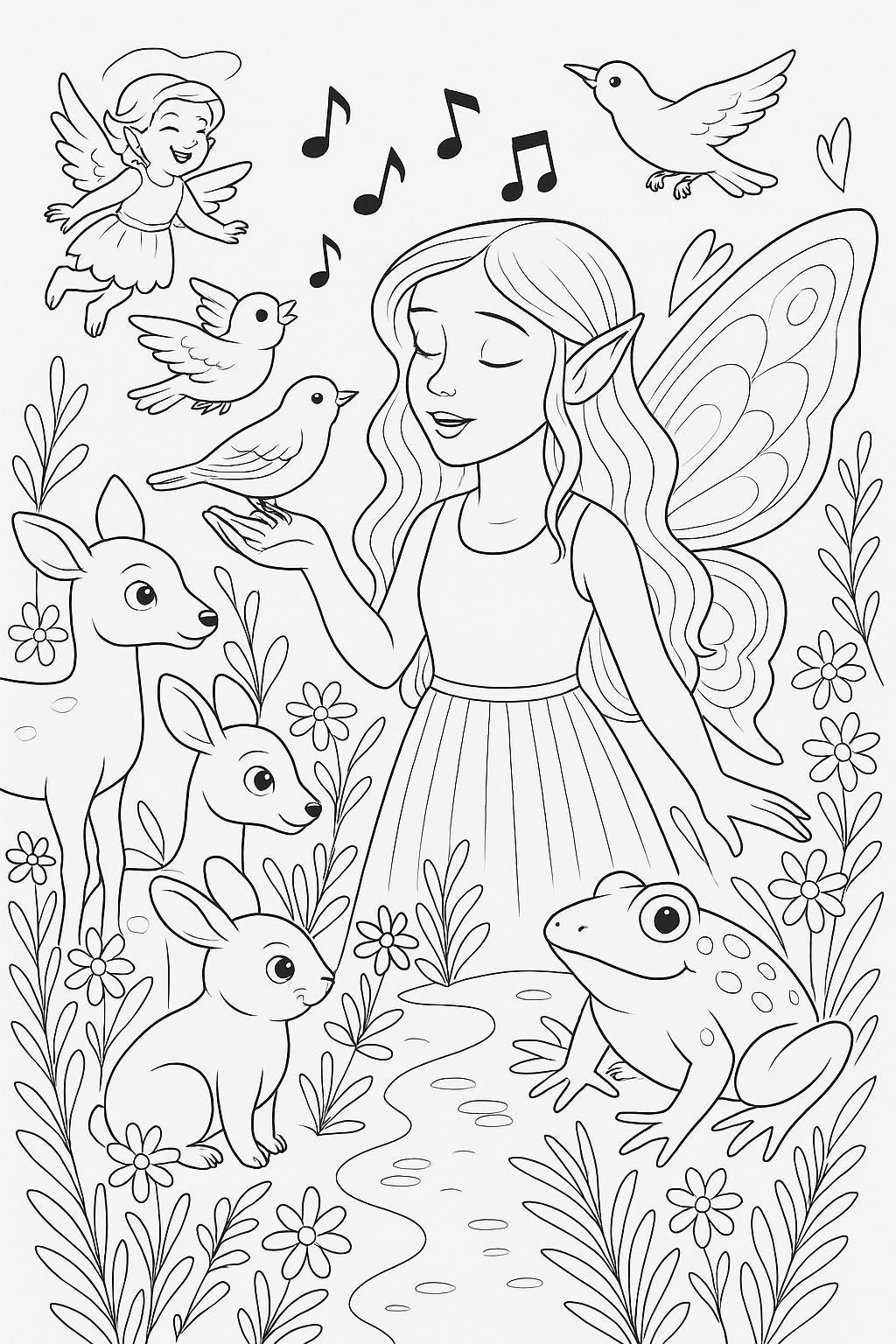 Enchanted Forest Fairy Coloring Book • 10 Printable A4 Line-art Pages ...