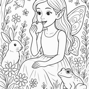 Enchanted Forest Fairy Coloring Book • 10 Printable A4 Line-art Pages ...