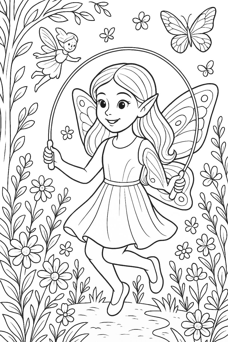 Enchanted Forest Fairy Coloring Book • 10 Printable A4 Line-art Pages ...