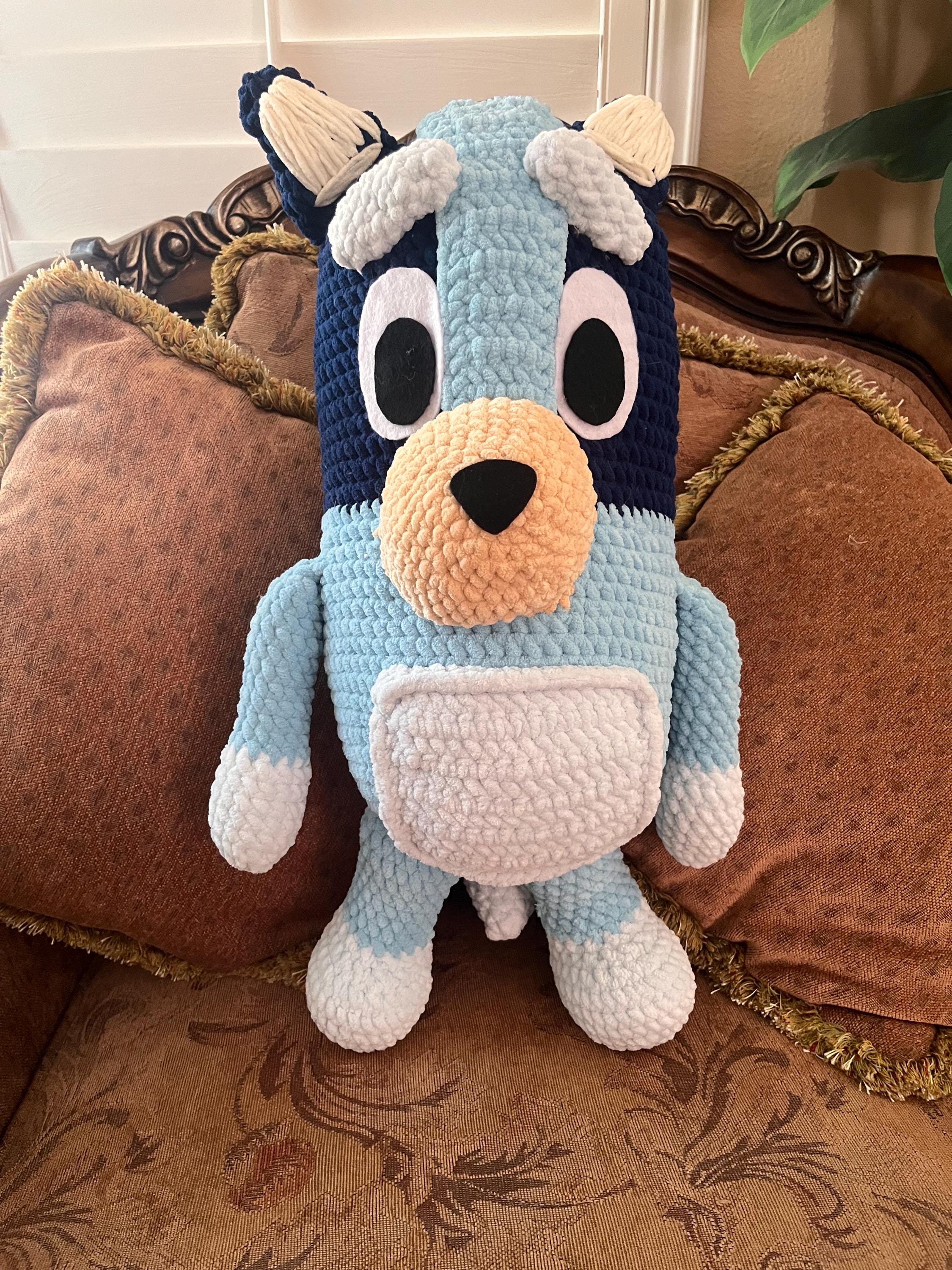 Crochet Blue Dog Plushie | Handmade Bluey-inspired Stuffed Animal - Etsy