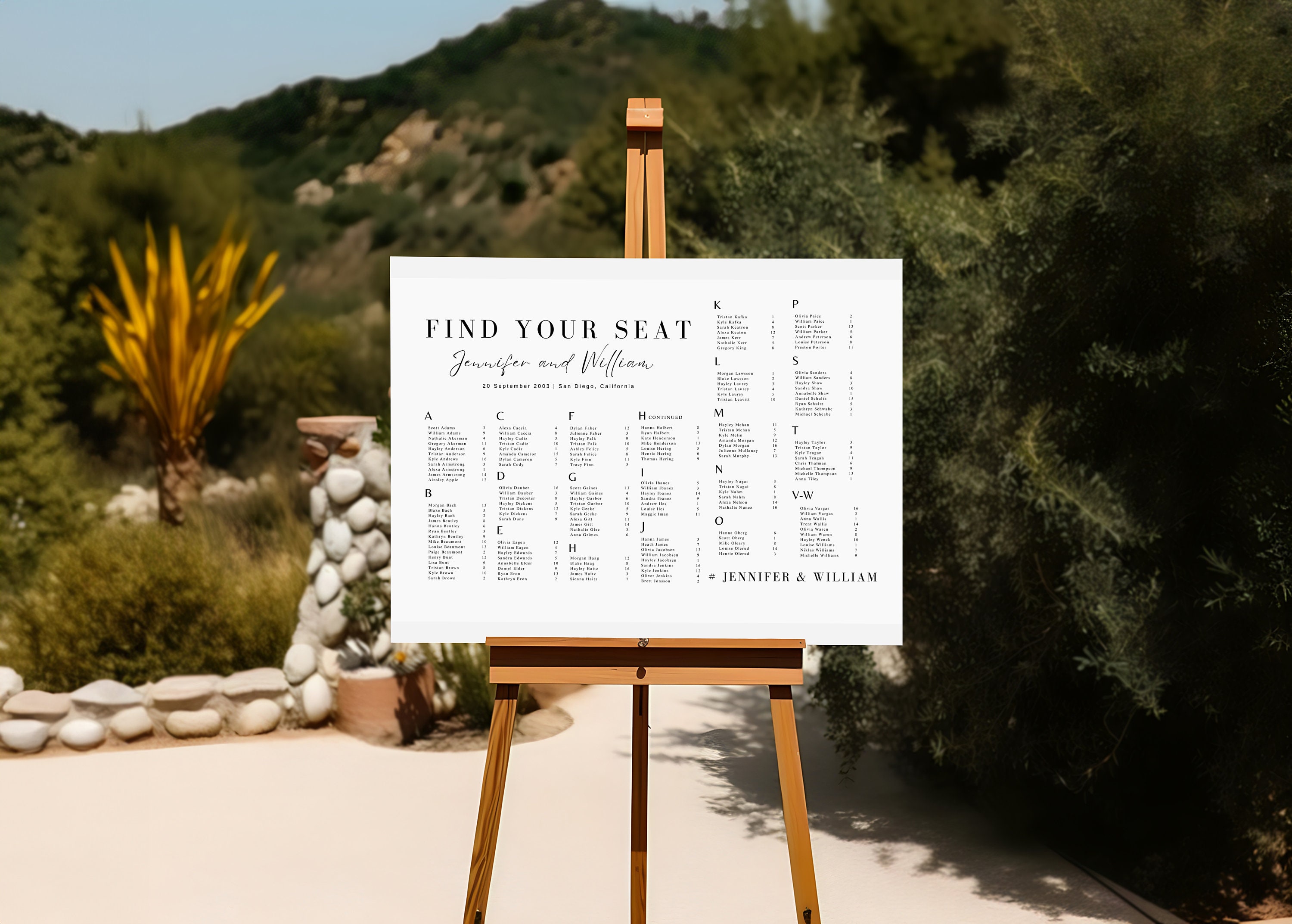 Wedding Seating Chart Template, Wedding Table Plan, Alphabetical ...