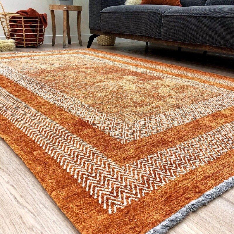 Orange Rug - Etsy