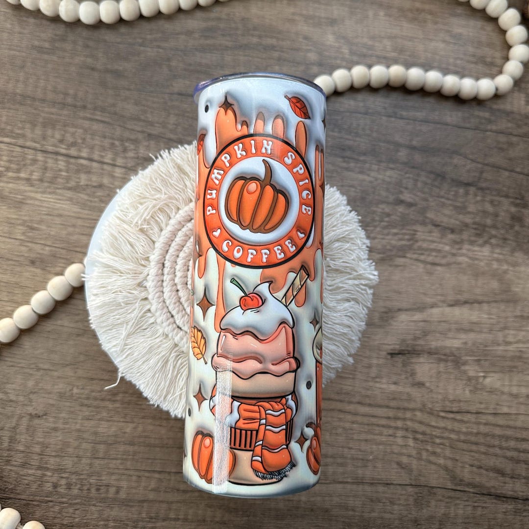 Fall Tumbler, Harvest Autumn Coffee Cup, Fall Skinny Tumbler With Straw ...