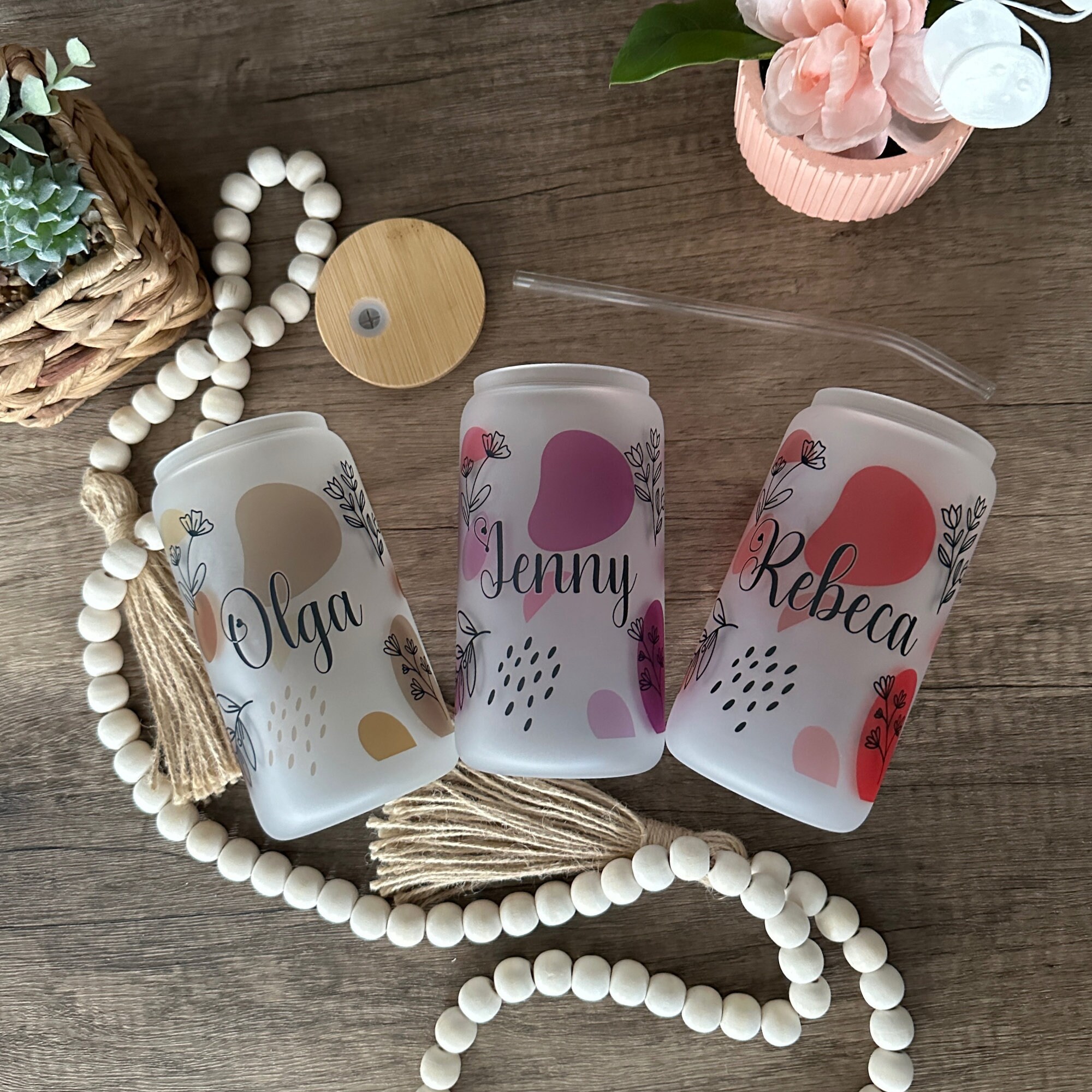 Wildflower Cup, Custom Floral Cup, Personalized Flowers Cup, Custom ...