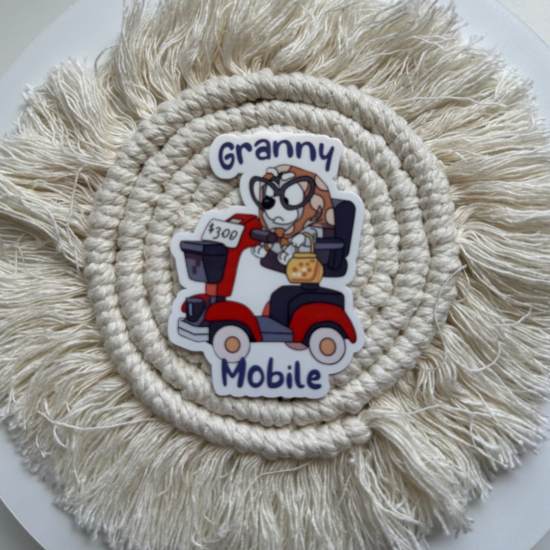 Granny Mobile Sticker, Bluey the Grannies Sticker, Bluey Sticker ...