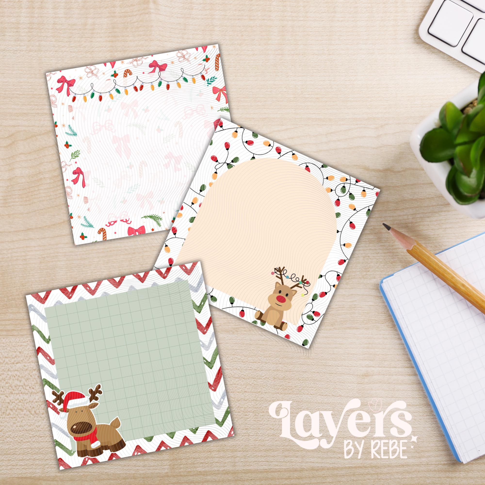 Christmasprintable Mini Notepads 3x3, Christmas Notepad Set of 6 ...