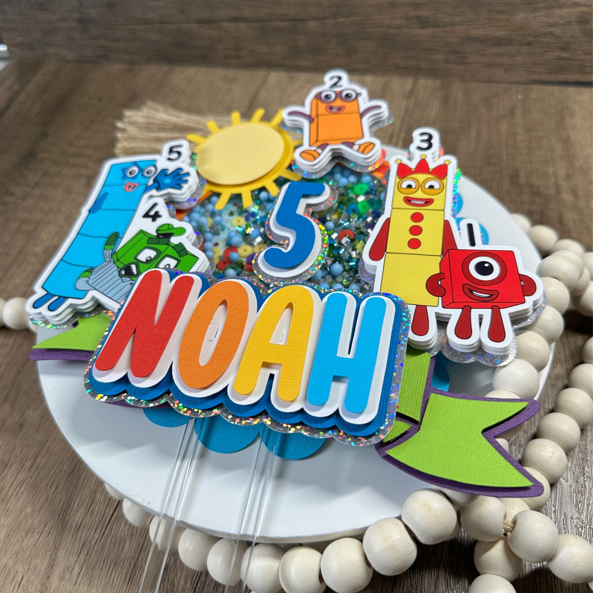 Numberblocks Cake Topper, Personalized Cake Topper, Cake Topper Shaker ...