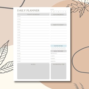 Printable 24 Hour Daily Planner, Work Day Schedule, Undated Printable ...