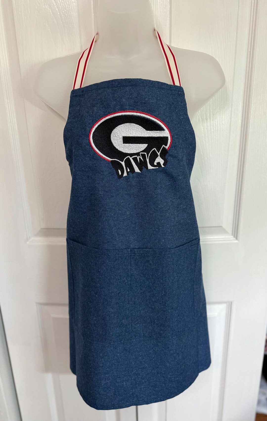 Georgia Bulldog Embroidered Apron - Etsy