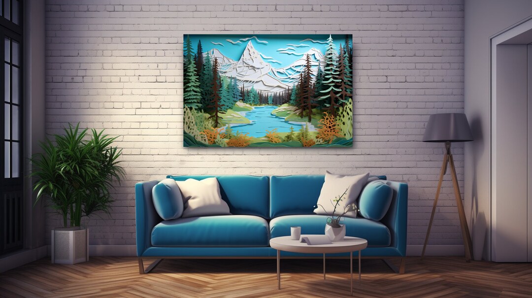 Banff National Park V1 Paper Cut Craft Illustration Print, Travel ...