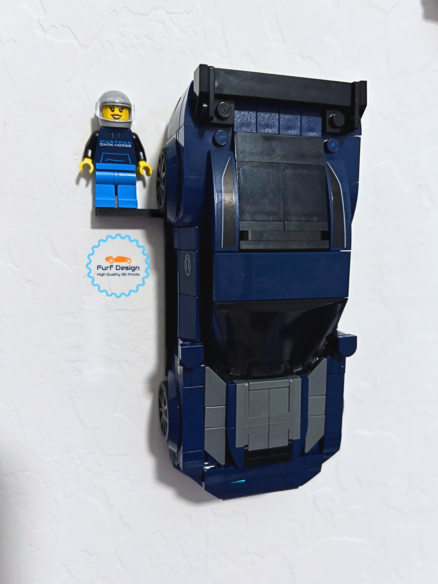 Wall Mount for Brick Cars and Figure; The Original (8-stud wide; 2020-Now)