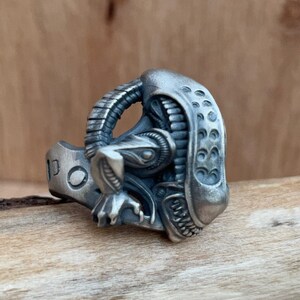 Silver Alien Ring - Mens Xenomorph Ring 925k Sterling Alien Ring Unique ...