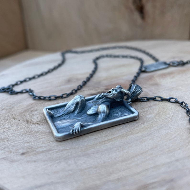 Silver Baphomet Satanic Pendant for Man Occult Satanic - Etsy