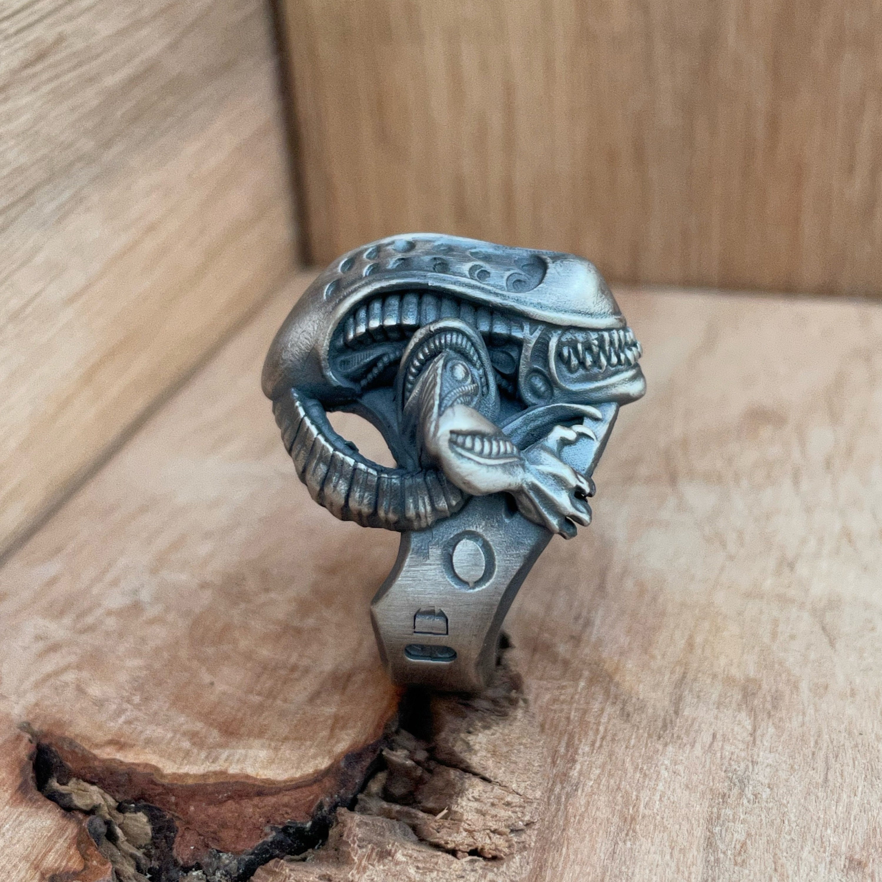 Silver Alien Ring Mens Xenomorph Ring 925k Sterling Alien - Etsy