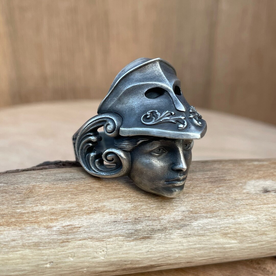 Greek Goddess Athena Ring– 925 Sterling Silver Coin Ring– Ancient Greek ...