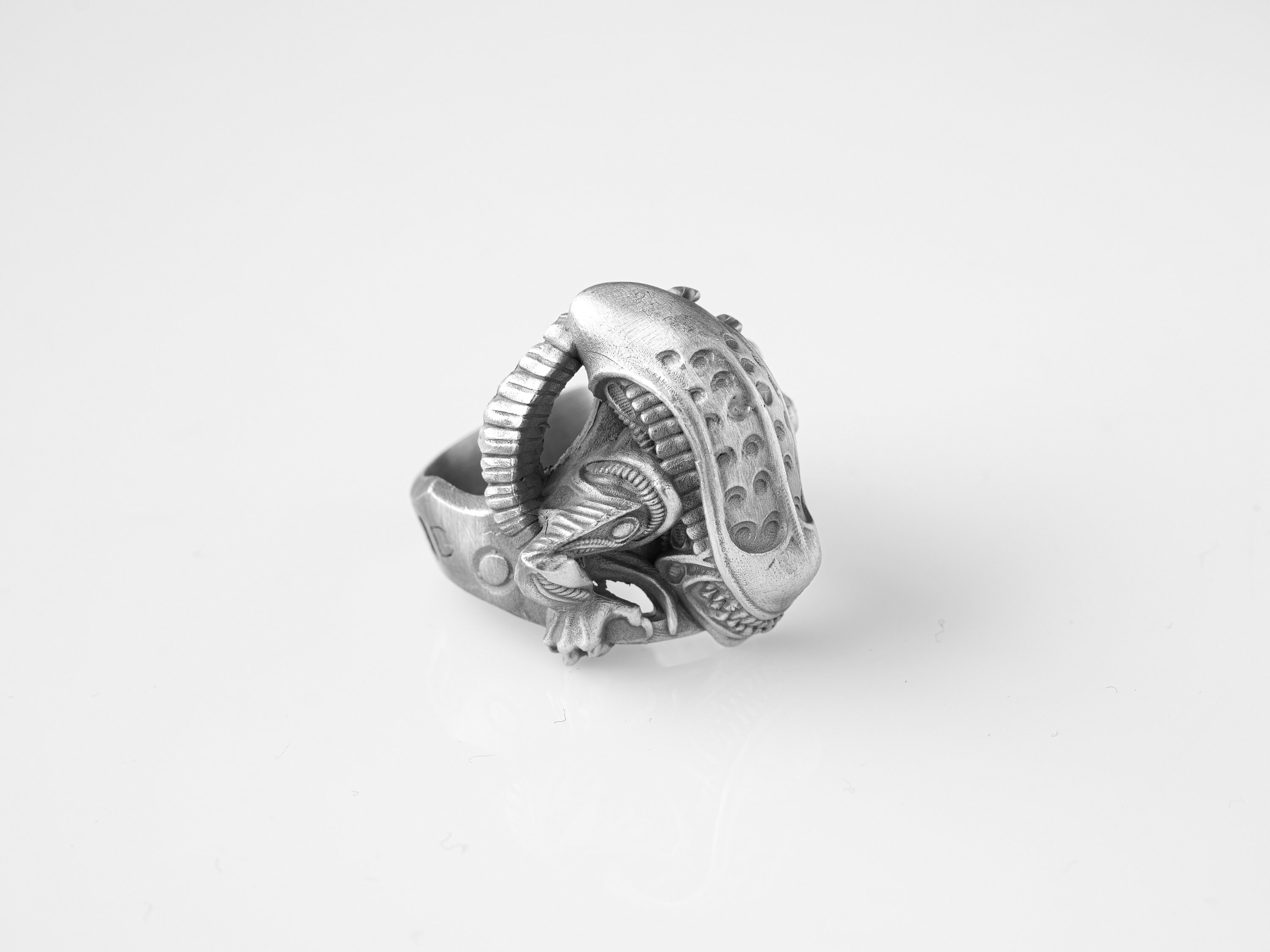 Silver Alien Ring Mens Xenomorph Ring 925k Sterling Alien - Etsy