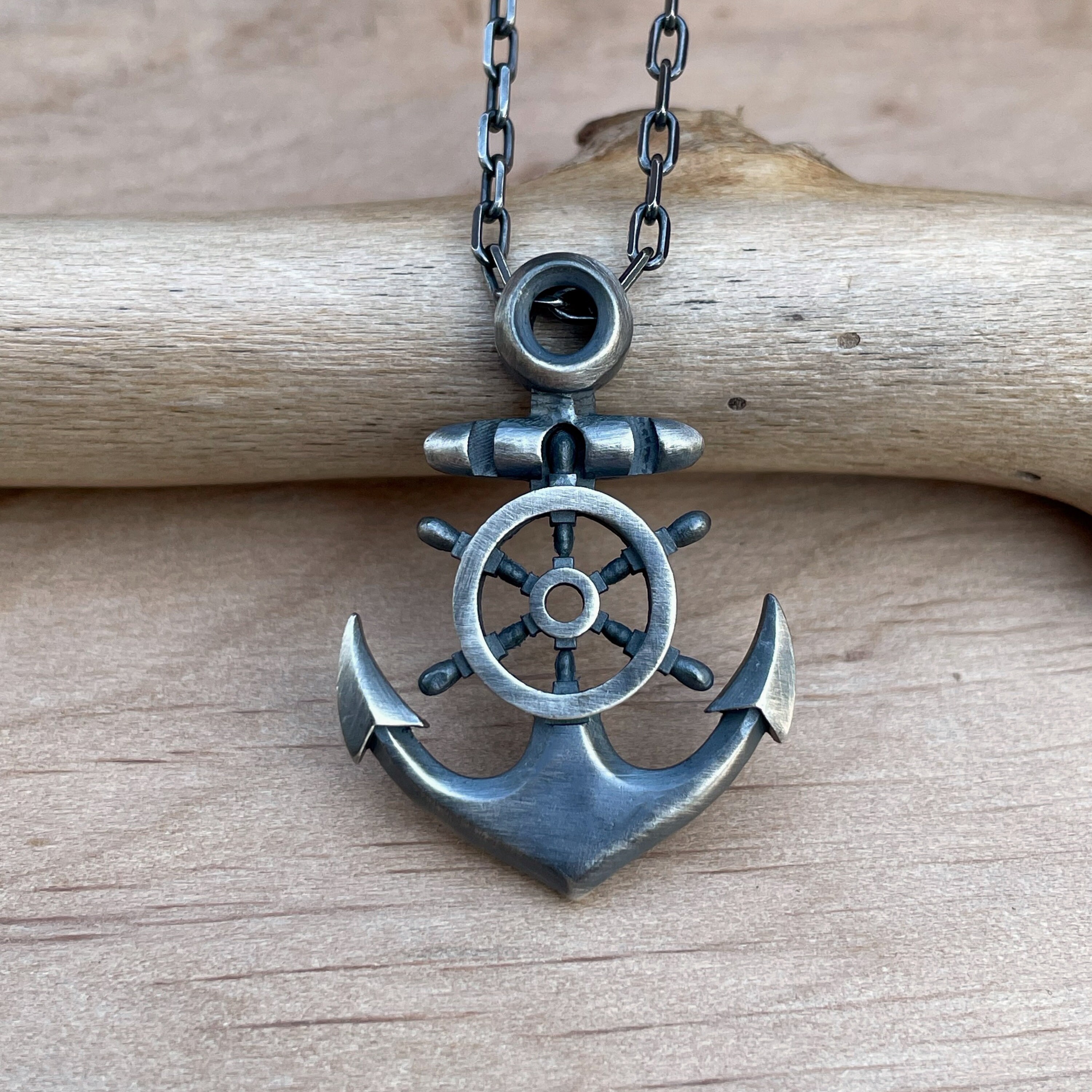 Sterling Silver Anchor Necklace: Nautical Maritime Pendant - Etsy