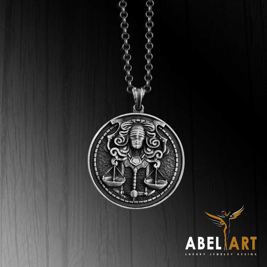 Goddess Themis Scales of Justice Handmade Silver Necklace, Themis Law ...