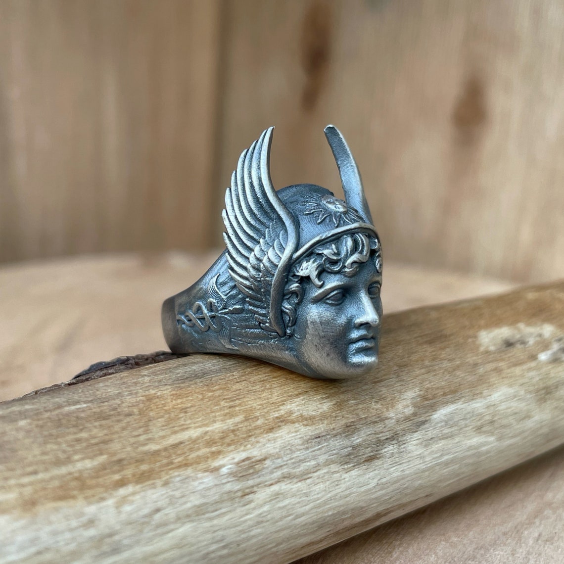 Silver Hermes Ring Mens Greek God Ring 925 Sterling Hermes - Etsy