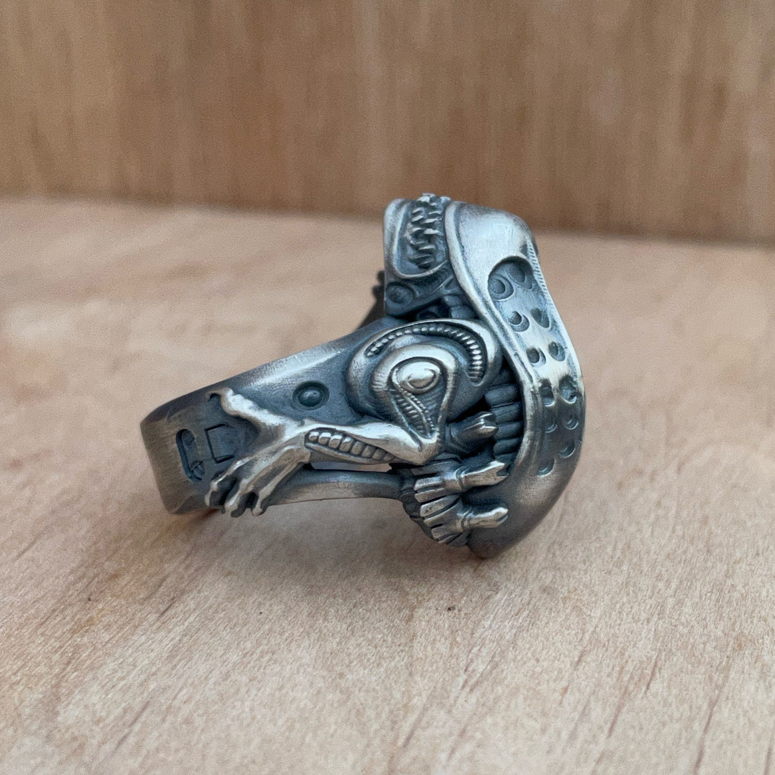Silver Alien Ring Mens Xenomorph Ring 925k Sterling Alien - Etsy
