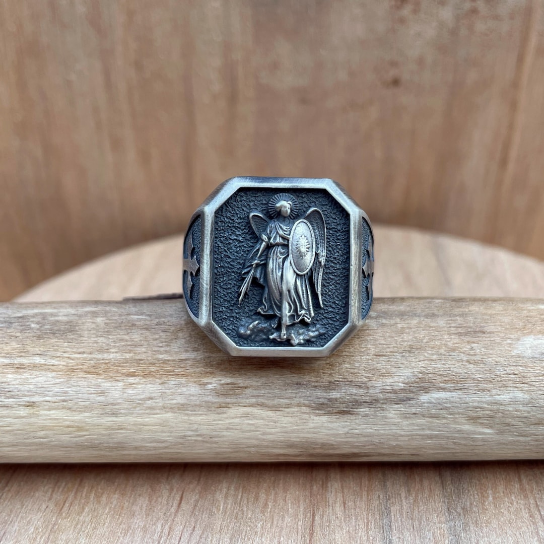Sterling Silver Angel Ring: Christian Jewelry, Faith Symbol - Etsy
