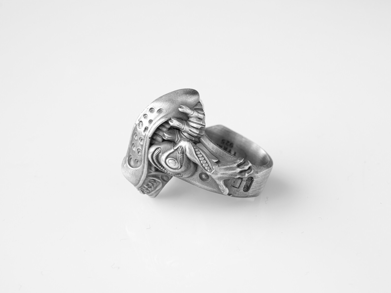 Silver Alien Ring Mens Xenomorph Ring 925k Sterling Alien - Etsy