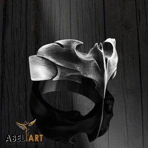 Silver Vampire Bat Ring for Men, Gothic Bat Ring, Black Knight Bat Silver Ring, Nocturnal ...