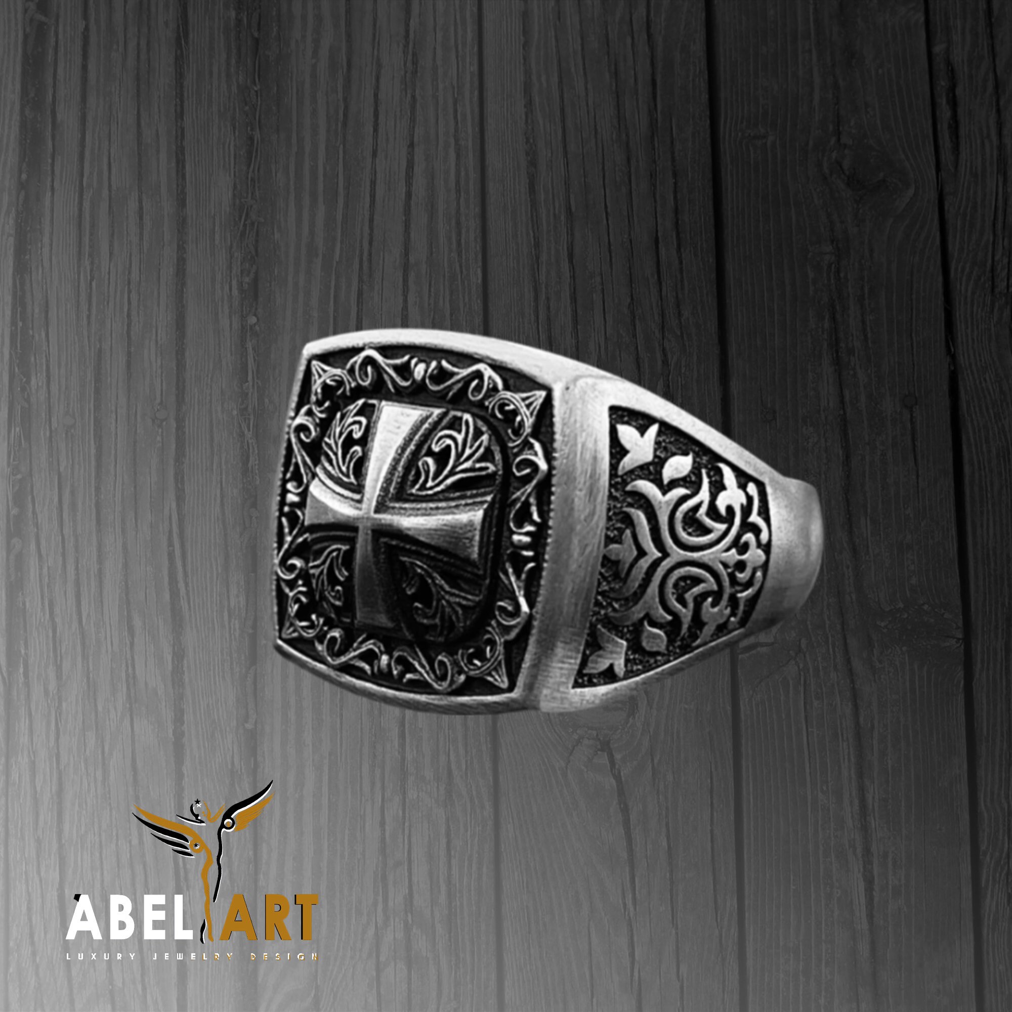 Sterling Silver Knight Templar Signet Ring: Maltese Cross - Etsy