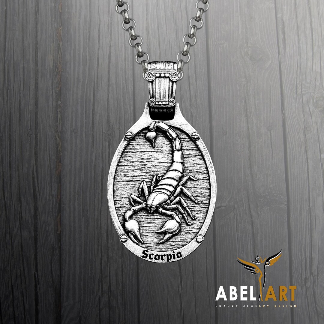 Sterling Silver Scorpio Zodiac Pendant: Handmade Amulet Talisman - Etsy