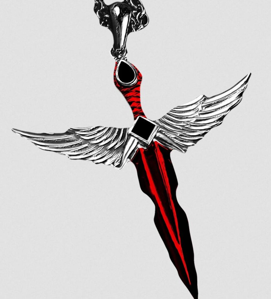 FOR Ryker STOKES Angel Wing Dagger 925 Sterling Silver Rose Color ...