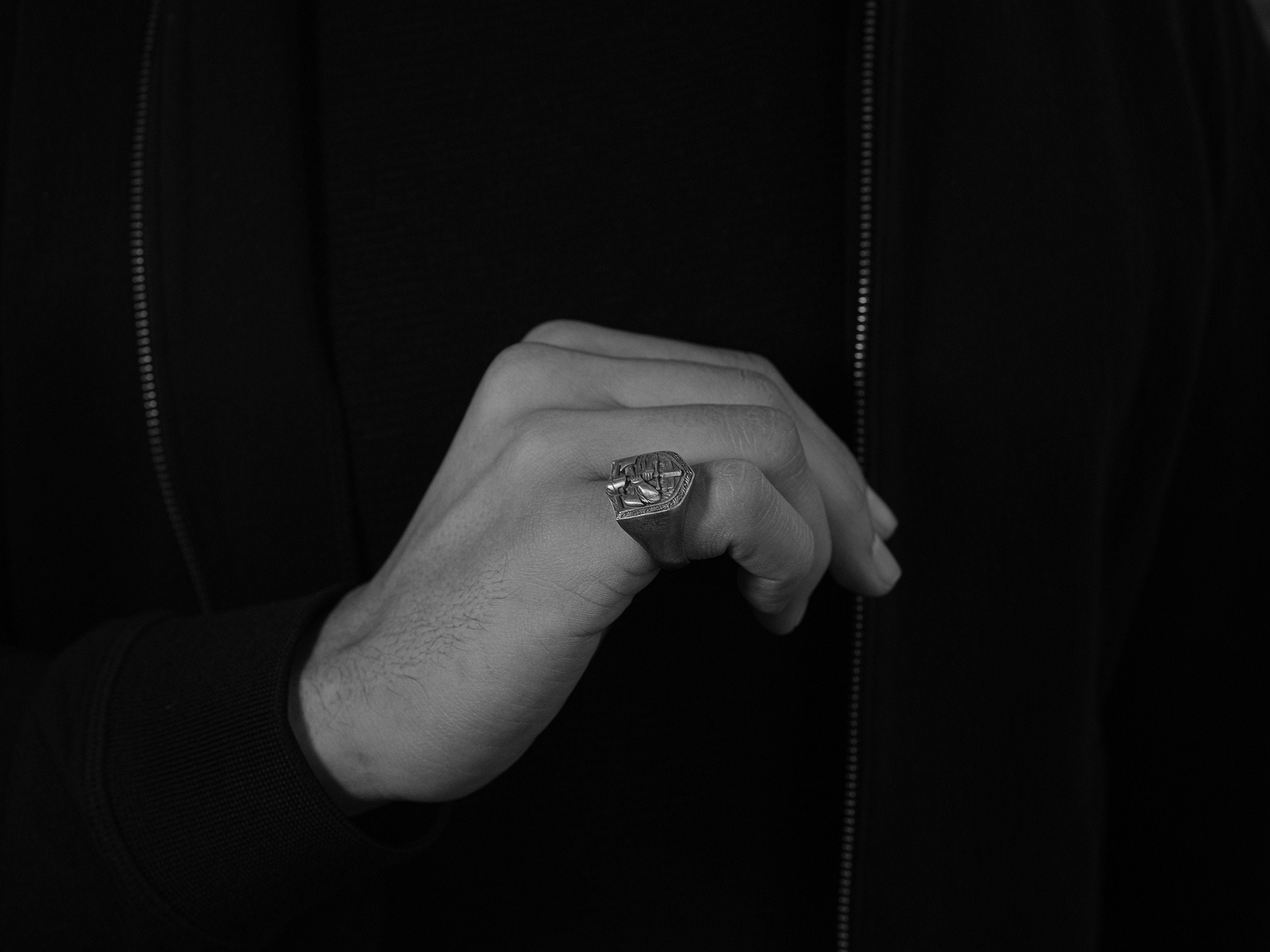 Mens Crusader Knight Signet Ring: Handmade Sterling Silver Templar ...