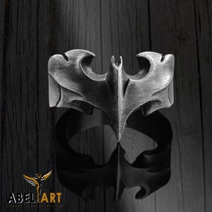Silver Vampire Bat Ring for Men, Gothic Bat Ring, Black Knight Bat Silver Ring, Nocturnal ...