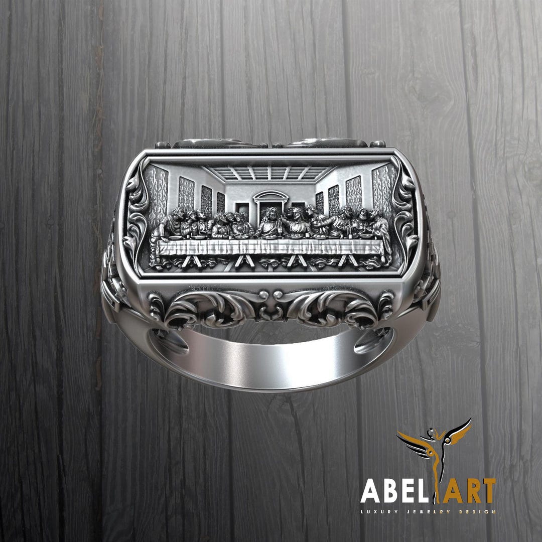 Sterling Silver Last Supper Ring: Religious Artwork Band - Etsy