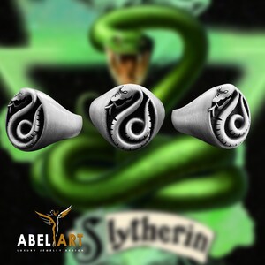 Hogwarts Family Draco Malfoy Slytherin Silver Ring Gift , Snake Ring - Etsy