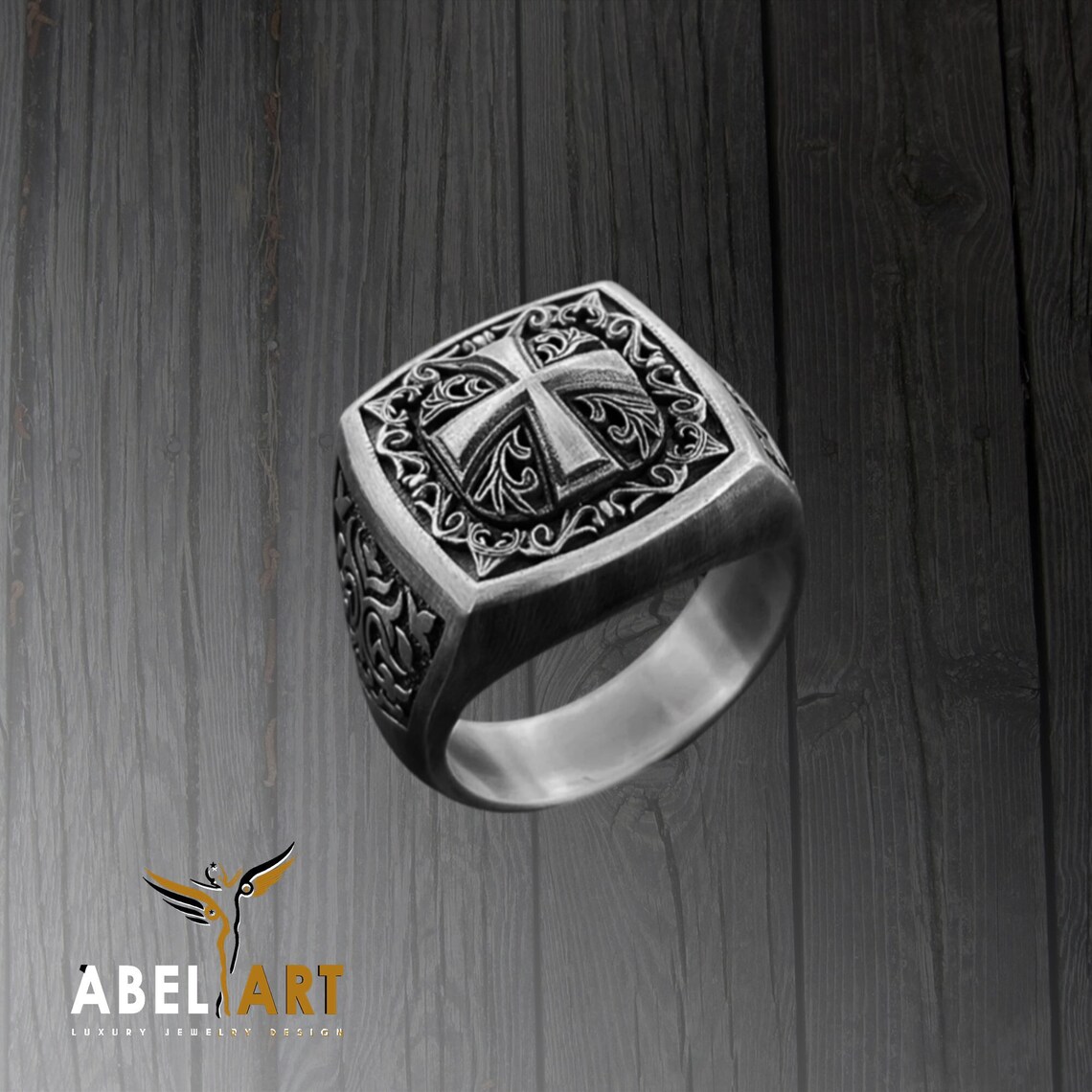 Sterling Silver Knight Templar Signet Ring: Maltese Cross - Etsy