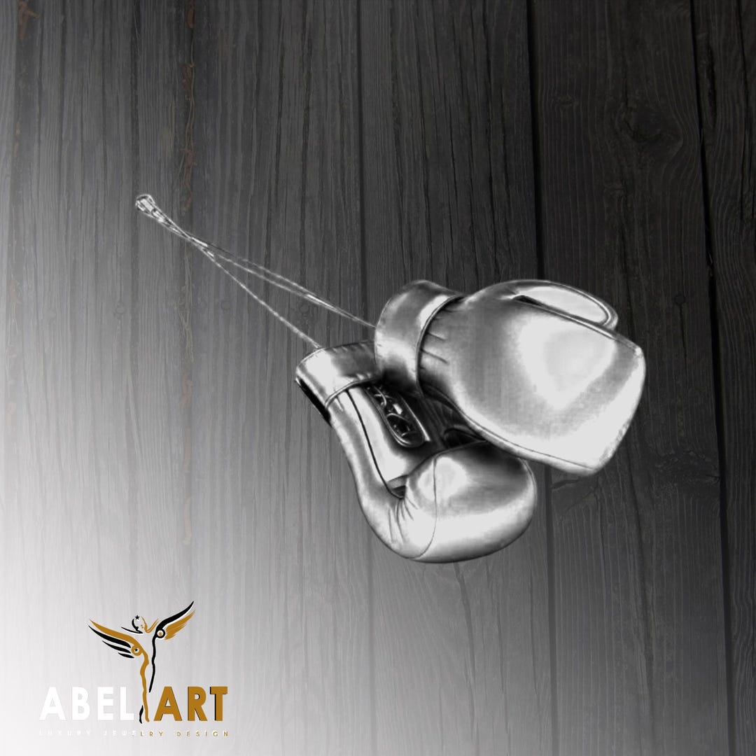 3D Silver Boxing Gloves, Silver Punch Boxing Glove, Handmade Silver ...