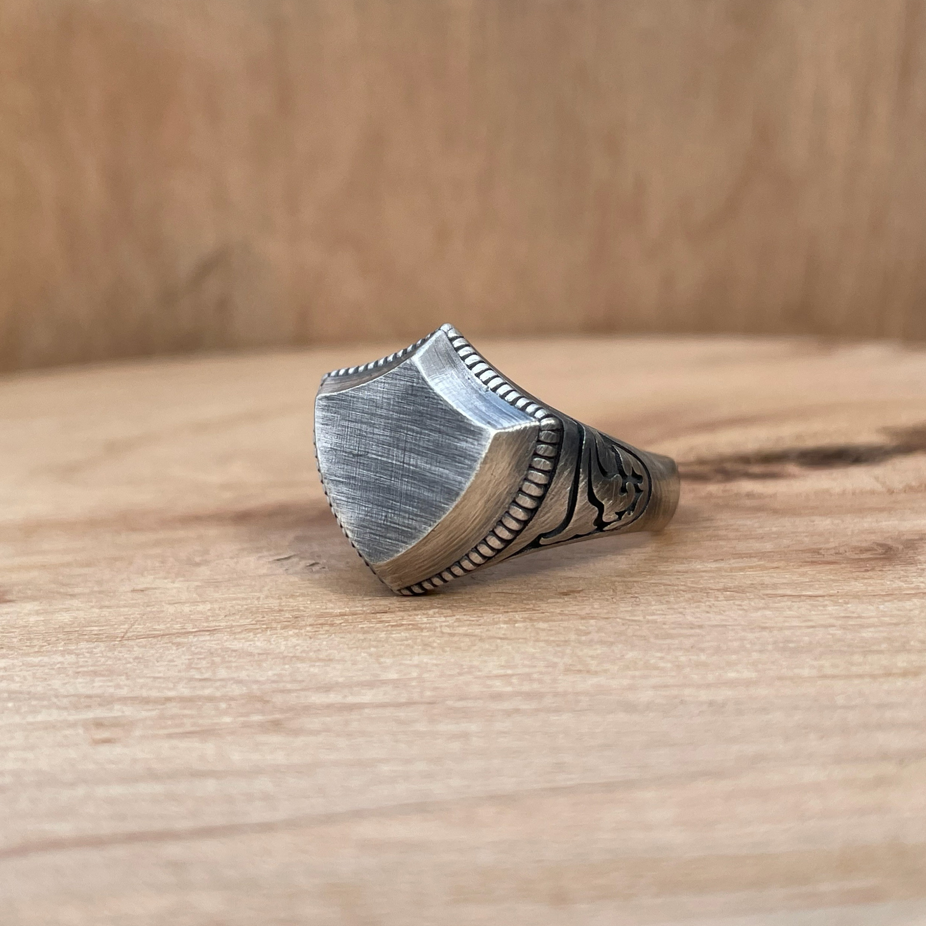 Mens Shield Ring Mens Signet Ring Unique Rings for Man - Etsy