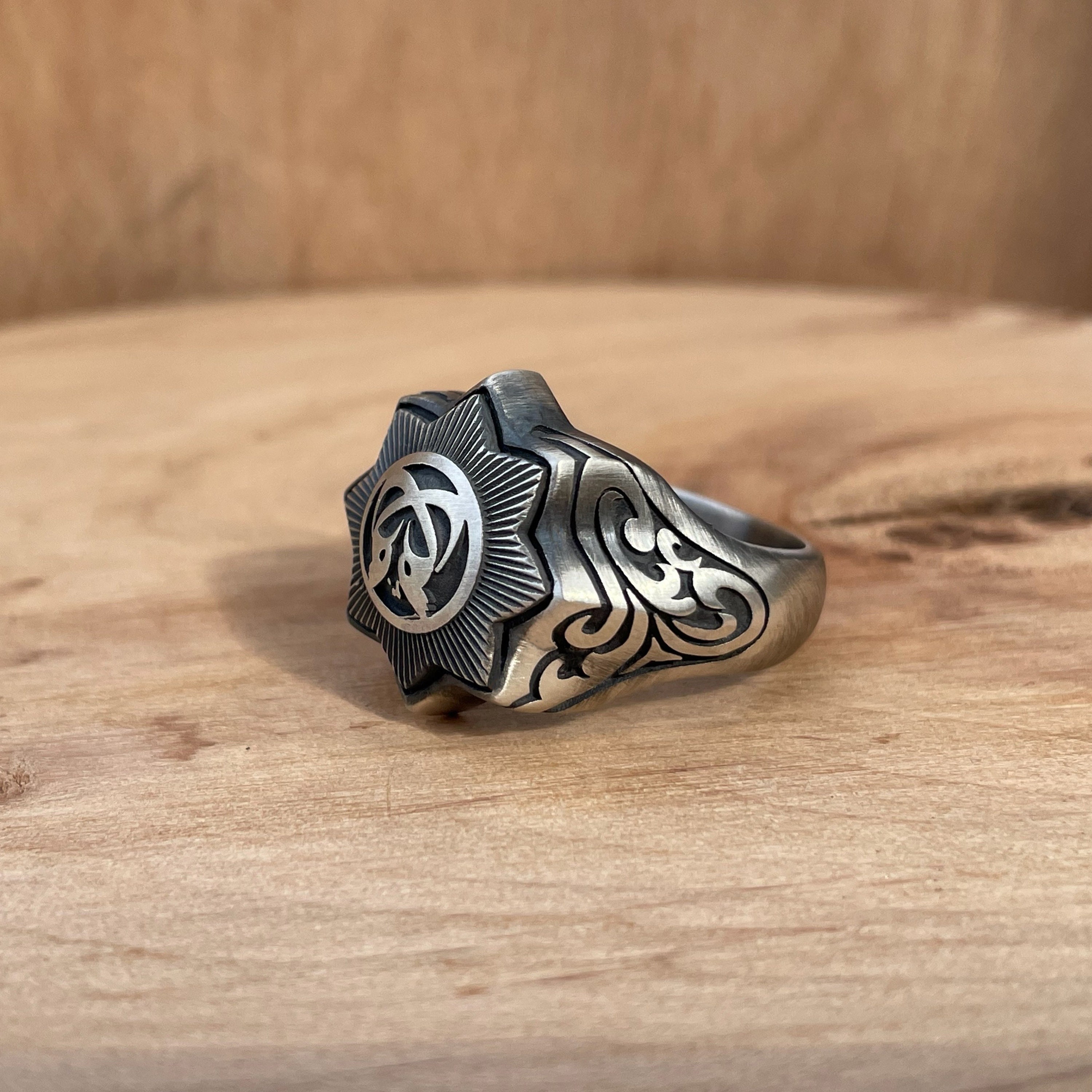 Hud Hud Bird 925 Sterling Silver Oxide Men's Ring Men - Etsy