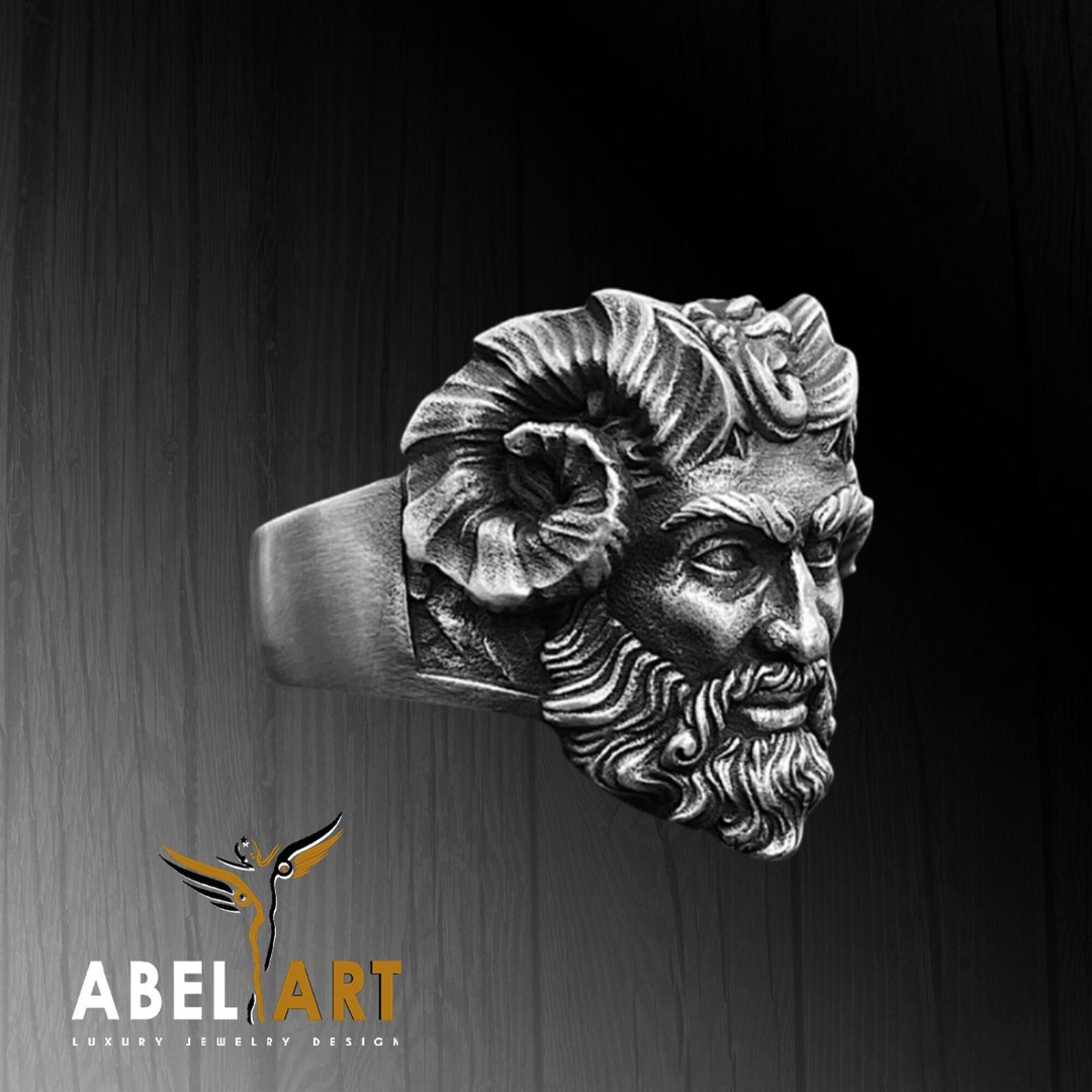 Pan God Mythology Silver Ring, Ancient Greek God Silver Jewelry, Greek ...