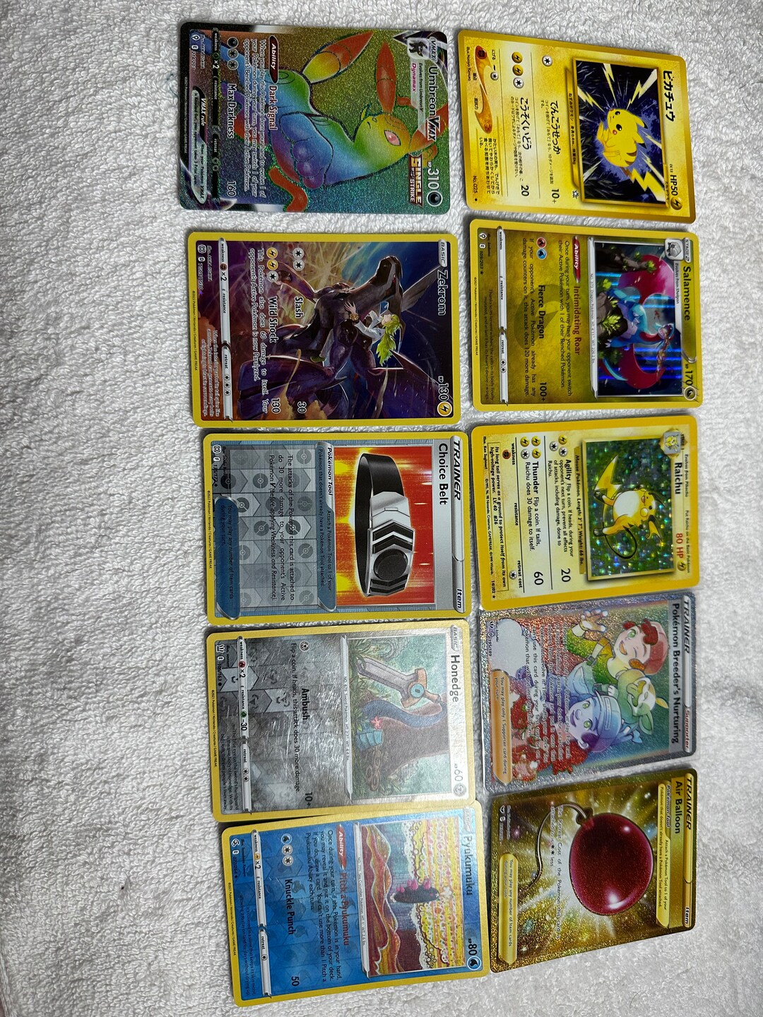 10 Pcs Lot Pokemon Salamence ,raichu ,pokemon Breedes Nurturing ,air ...